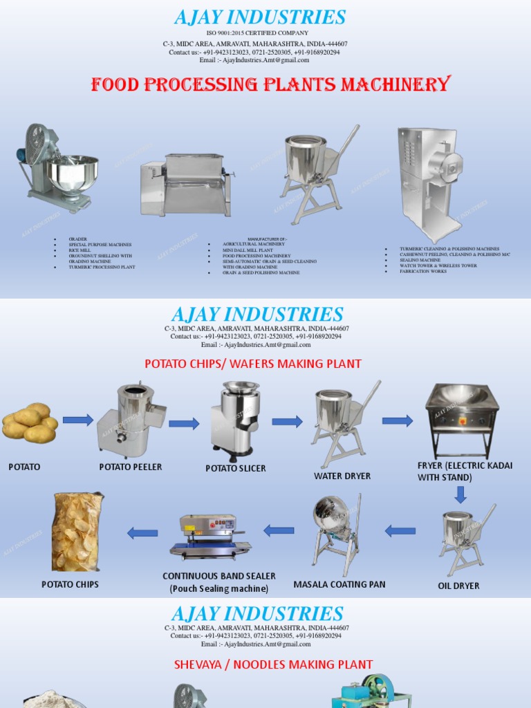 Food Processing Plants AJAY INDUSTRIES | PDF | Cooking | Food And Drink