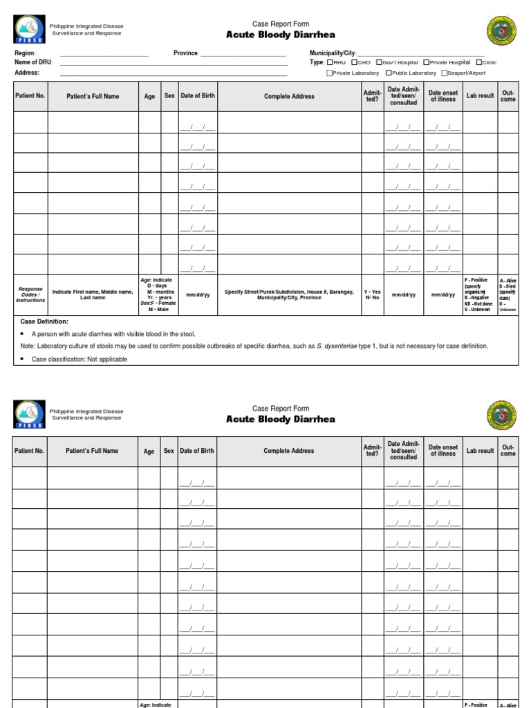 Case Report Form for Disease Surveillance | PDF | Hepatitis | Medicine