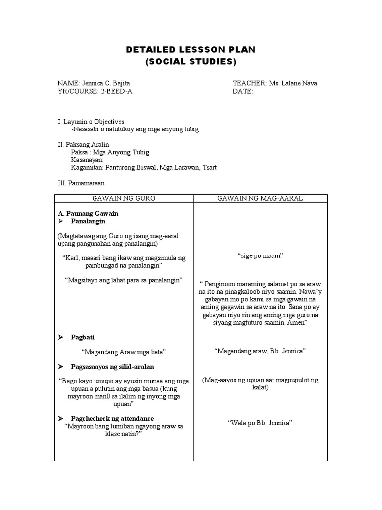 Detailed Lessson Plan | PDF