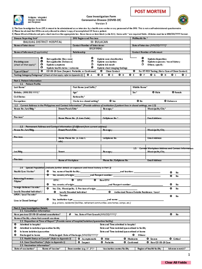 CIF - Version 9 GENE XPERT POST MORTEM | PDF | Diseases And Disorders ...