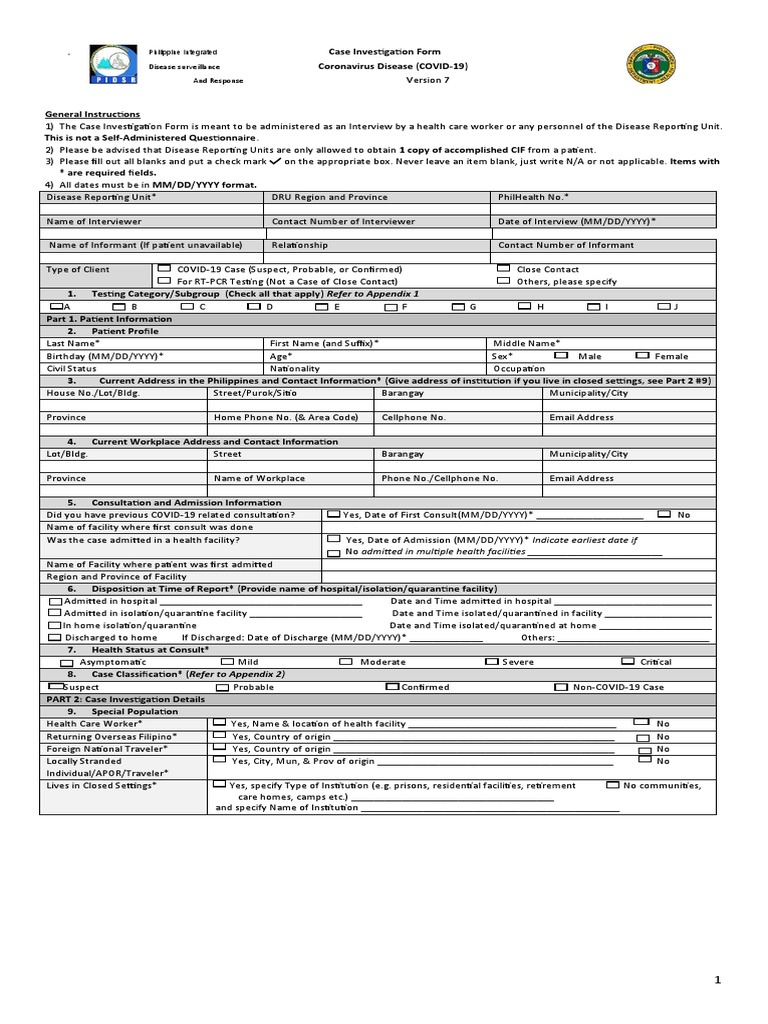 CIF - Version 7word | PDF | Clinical Medicine | Epidemiology