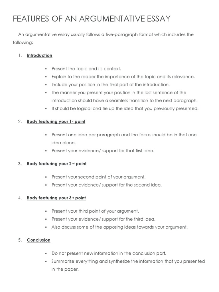 ARGUMENTATIVE ESSAY (Notes) | PDF | Essays | Argument