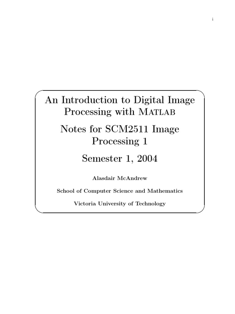 Prog An Introduction To Digital Image Processing With Matlab | PDF | Sampling (Signal Processing ...