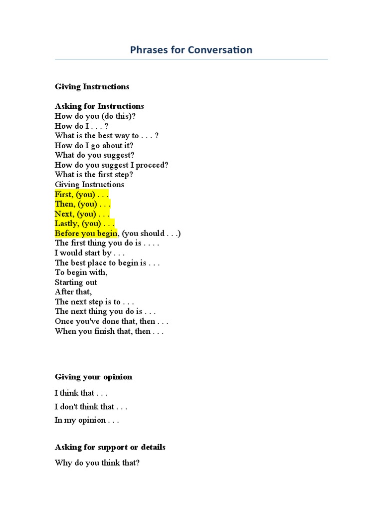 Effective Conversation Phrases | PDF