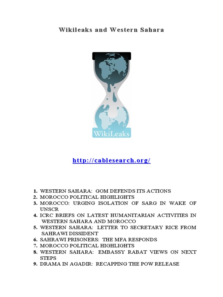 Wikileaks and Western Sahara | PDF | Western Sahara | Morocco