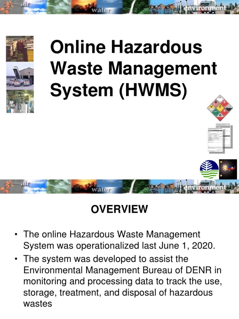 Overview of The Online HWMS - HW Generators | PDF | Hazardous Waste | Waste