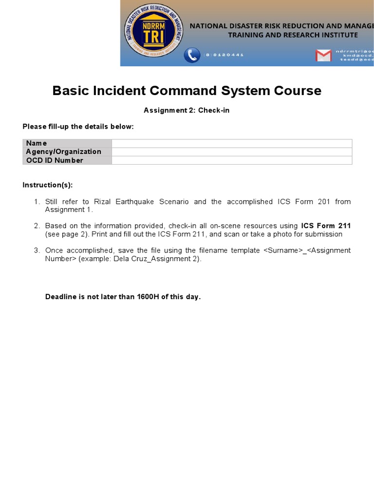 Assignment 2 Check-In - 1612497121 - 2022-09-01-09-13-40-Am | PDF | Incident Command System ...