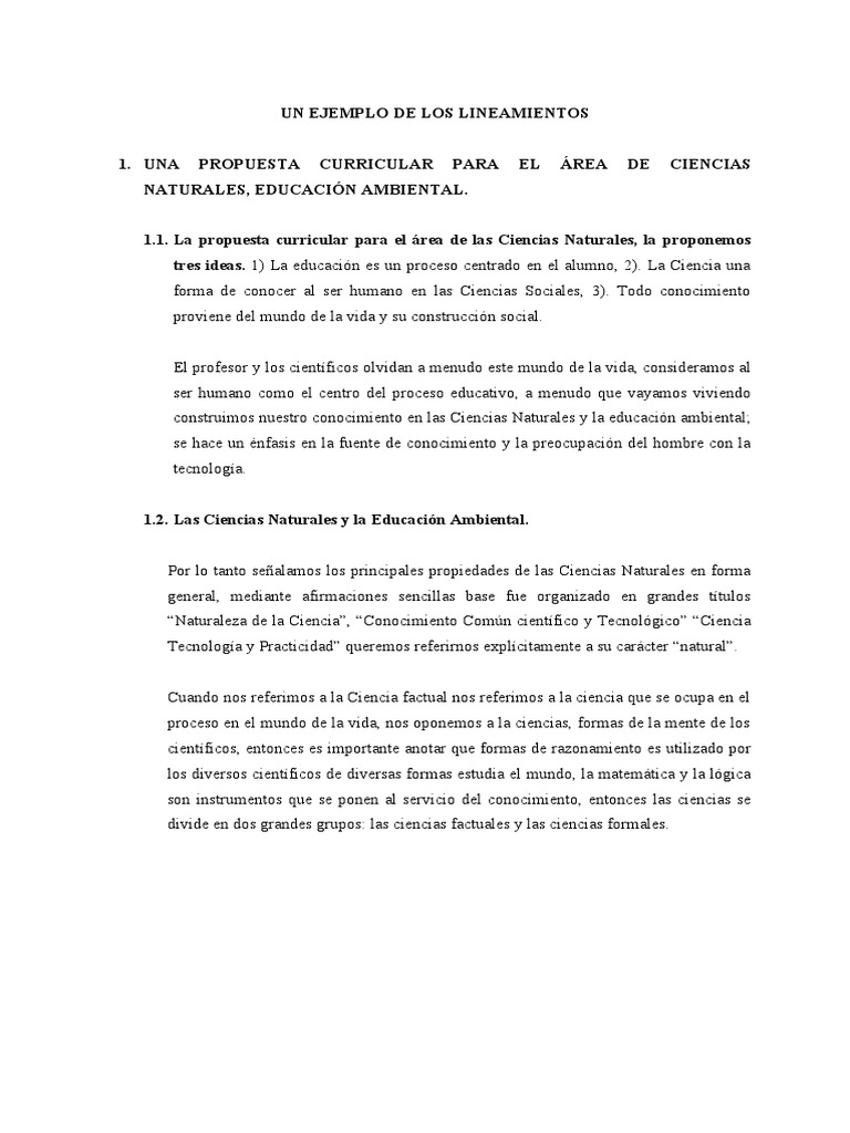 Lineamientos Curriculares en Ciencias Naturales | PDF | Science ...