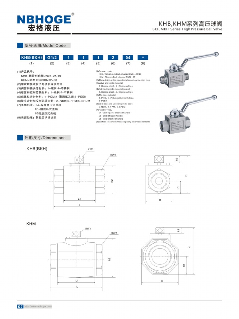 KHB - KHM Series High Pressure Ball Valve | PDF