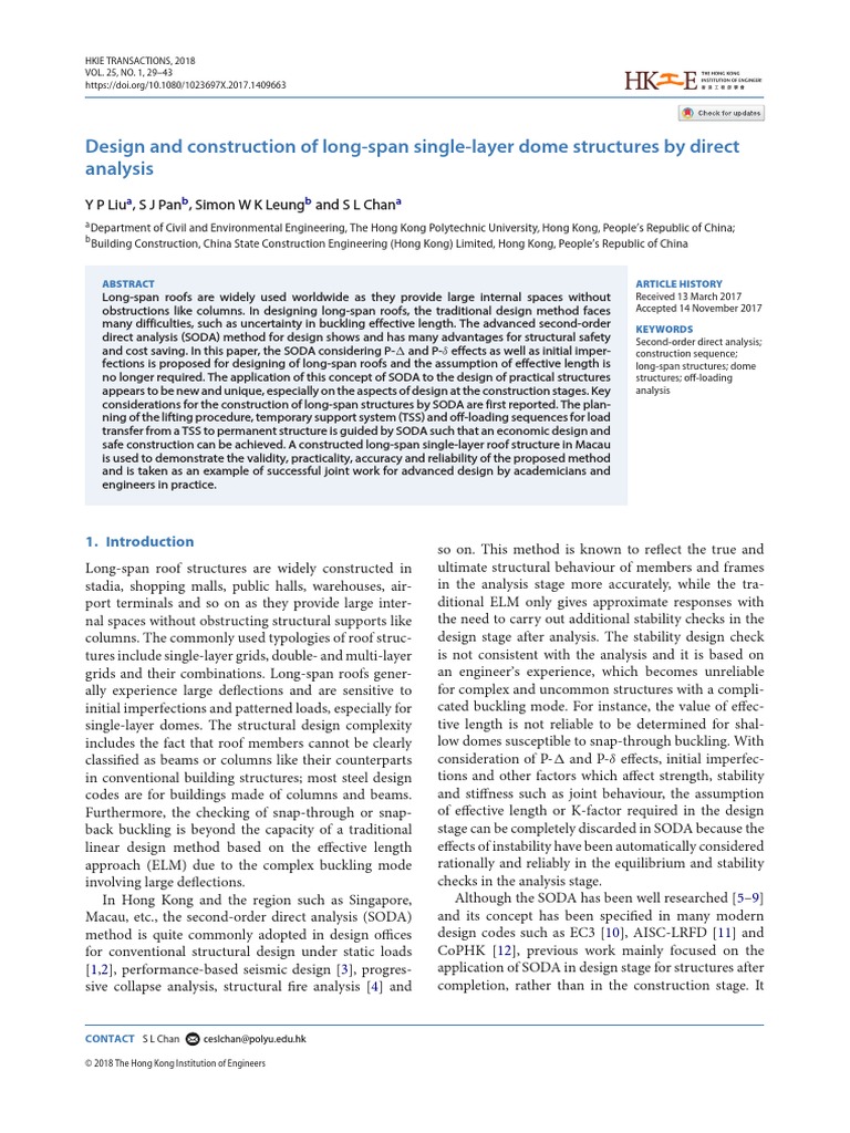 Design and Construction of Long Span Single Layer Dome Structures by ...