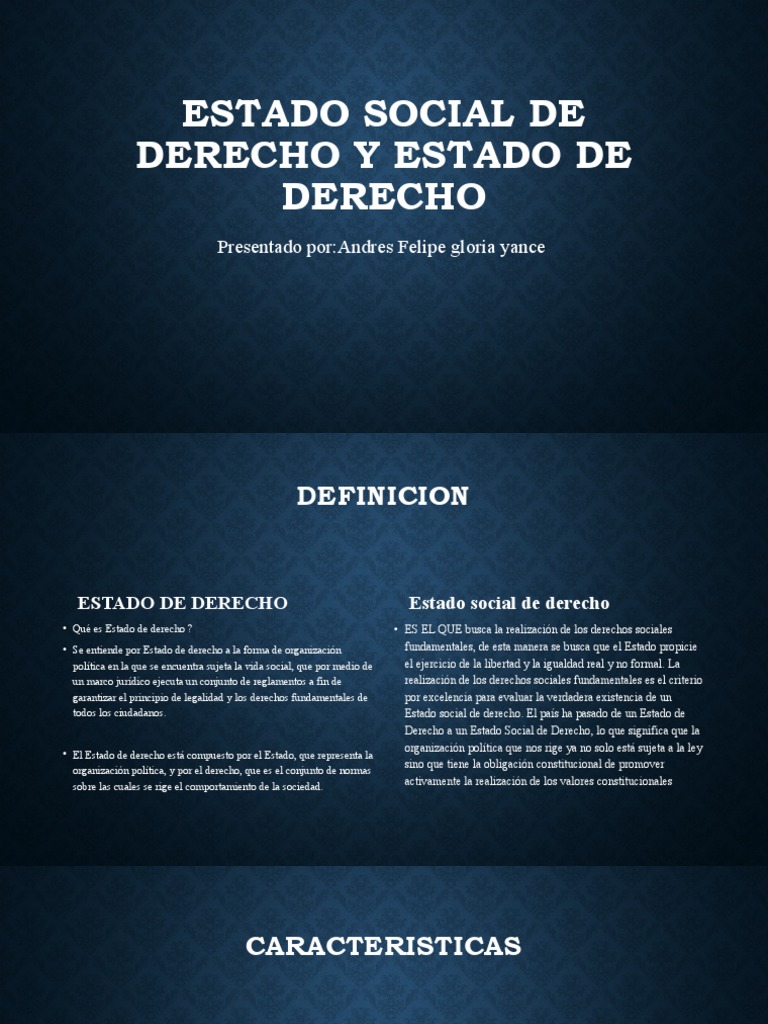 Estado Social de Derecho y Estado de Derecho | PDF | Imperio de la ley ...