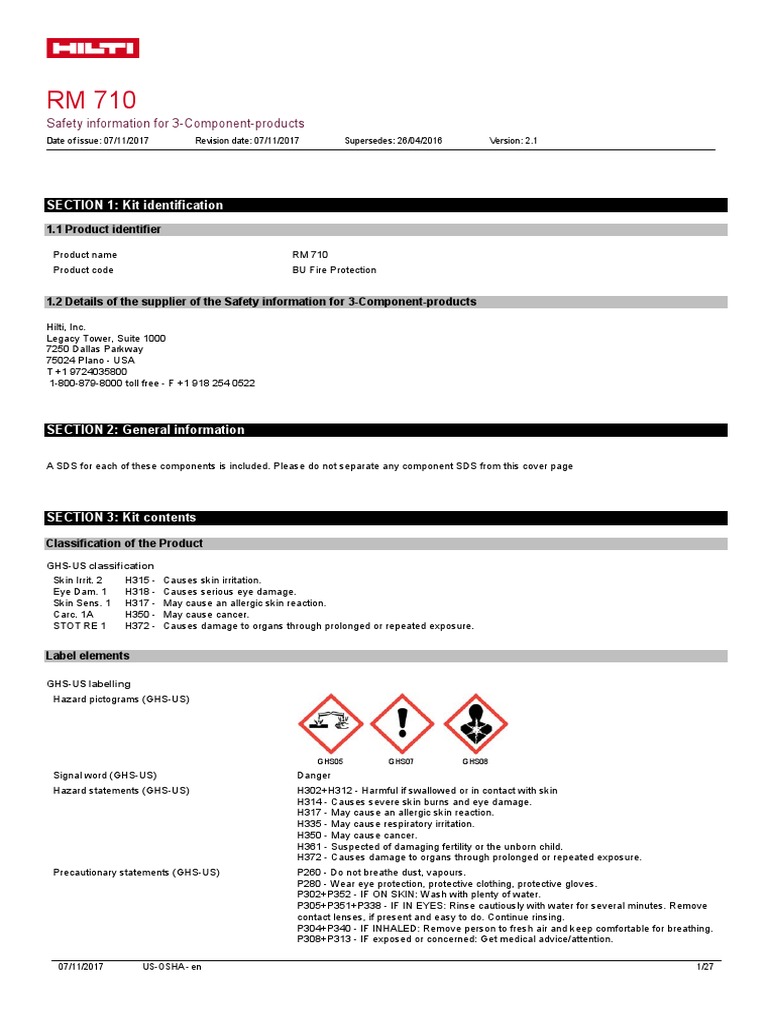 Documentation ASSET DOC APPROVAL 0640 | PDF | Toxicity | Dangerous Goods