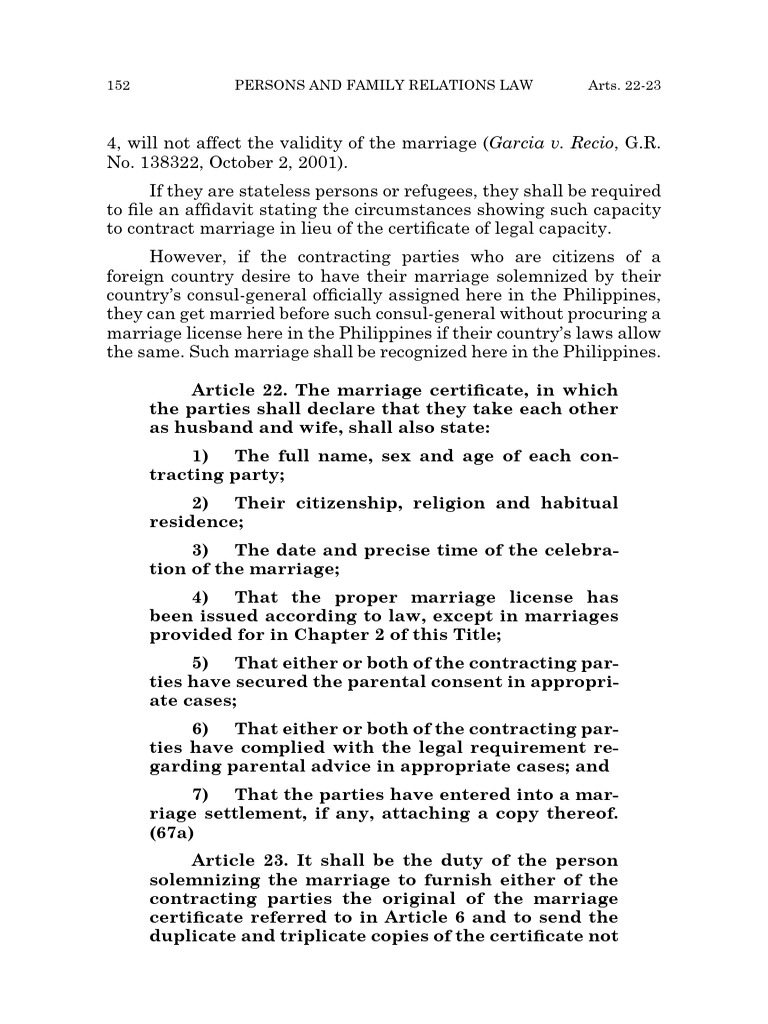 Marriage laws and presumptions | PDF | Marriage | Domicile (Law)