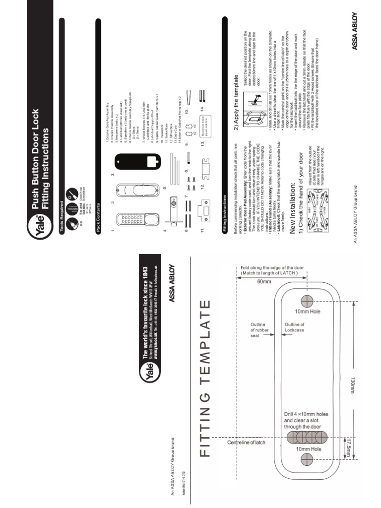 Yale Push Button User Guide | PDF | Door | Screw