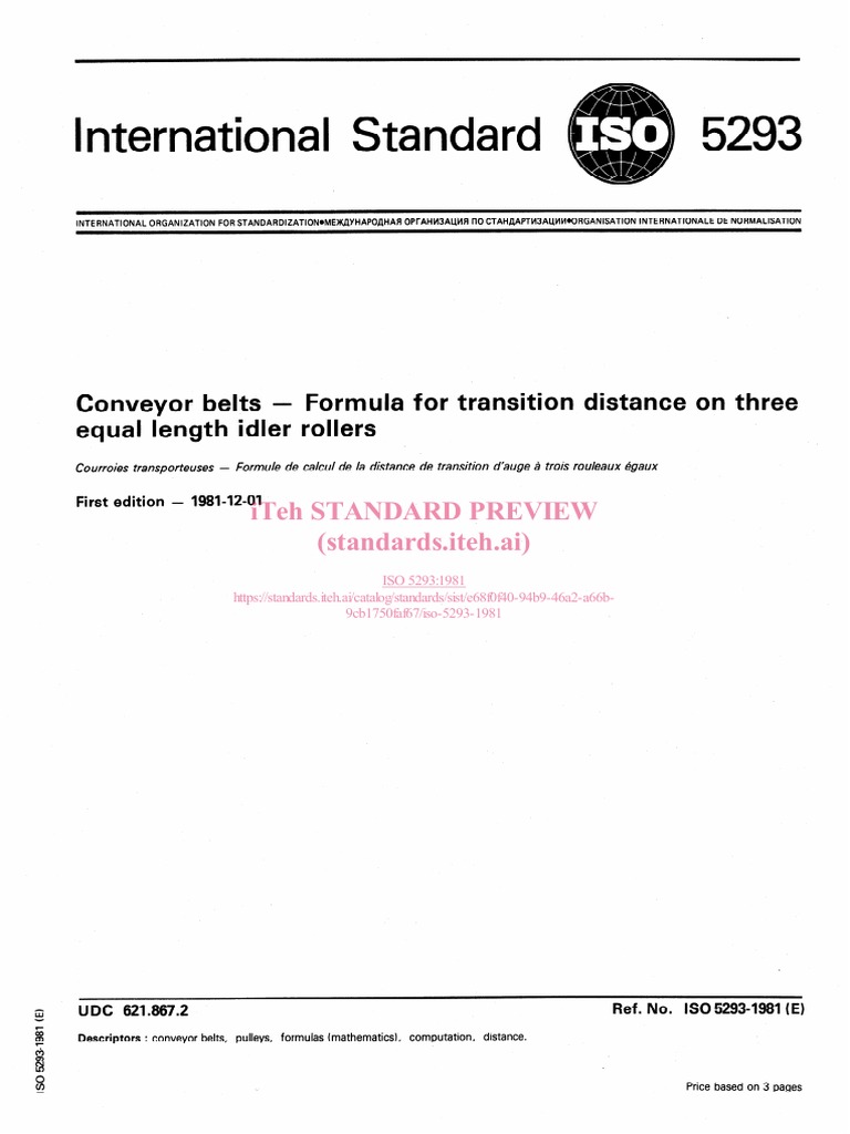 Iso 5293 1981 | PDF | Belt (Mechanical) | International Organization ...