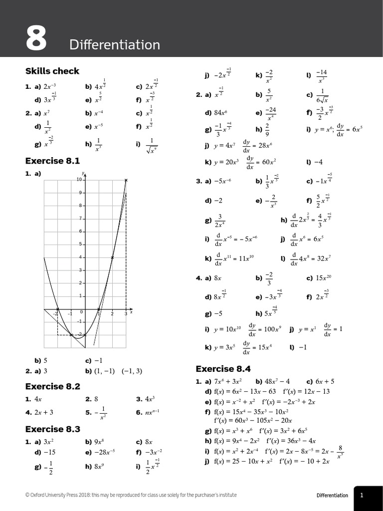 Chapter 8 - Differentiation | PDF