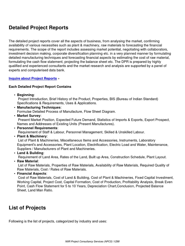 NIIR Project-Reports-List | PDF | Adhesive | Cement