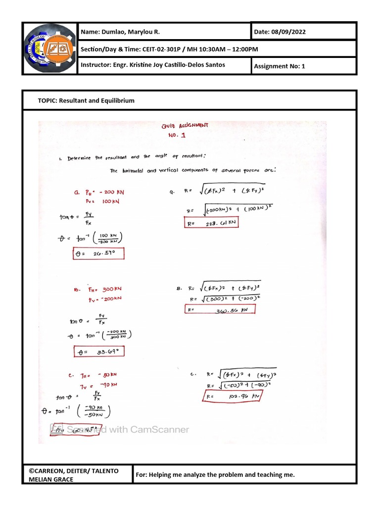 Quiz Assignment Template | PDF