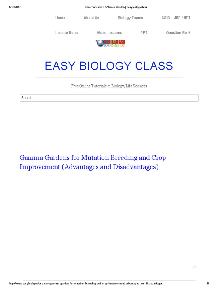 Gamma Garden - Atomic Garden - Easybiologyclass | PDF | Gamma Ray ...