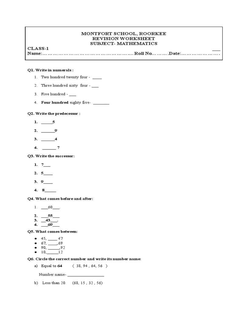 Math Revision Sheet | PDF | Mathematics