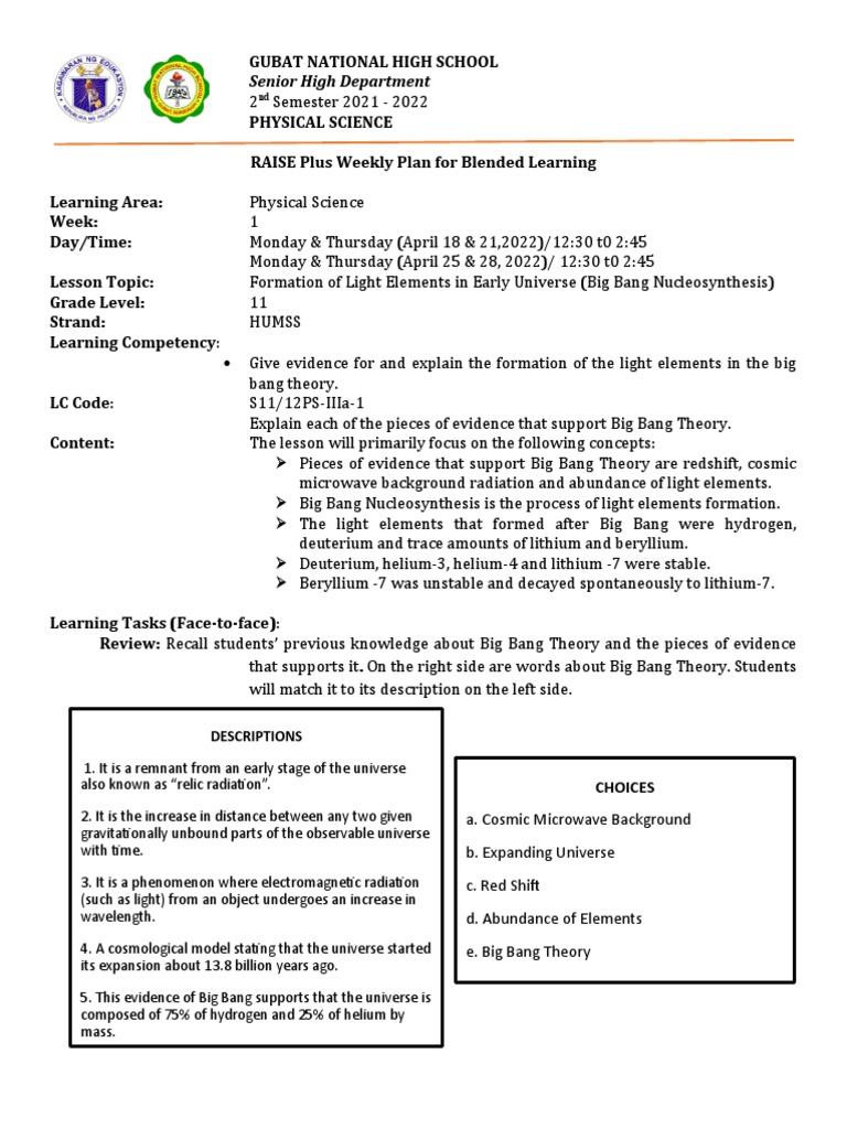 Formation of Light Elements | PDF | Deuterium | Chemical Elements