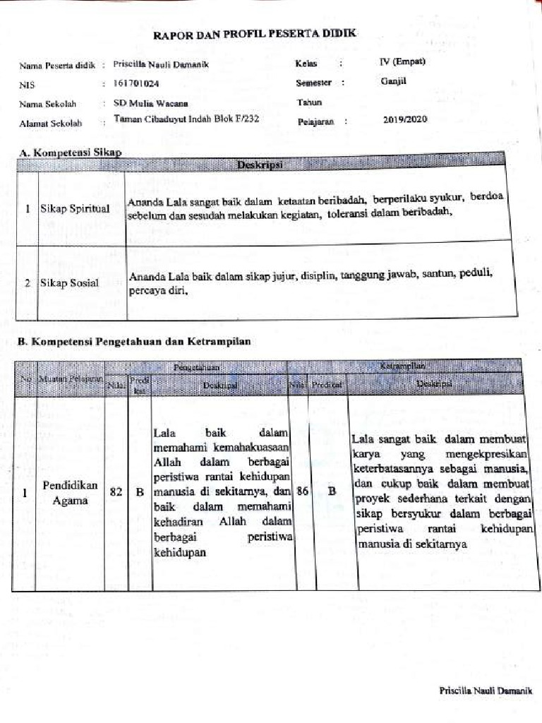 Rapot Gabung Prisil - Compressed | PDF