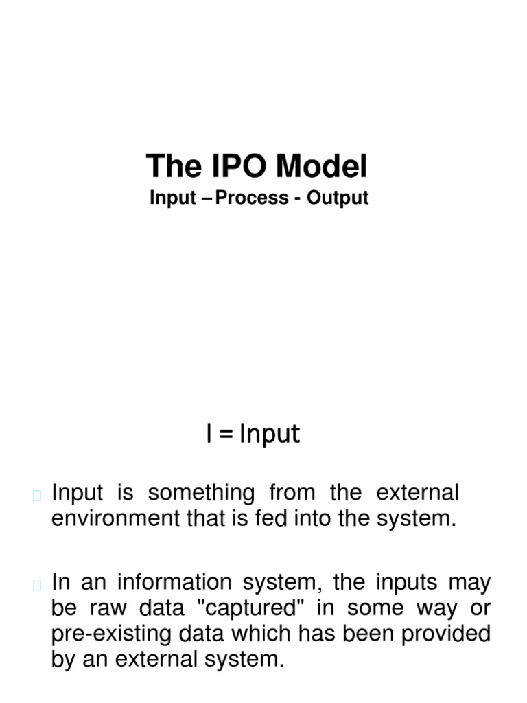 IPO model | PDF | Input/Output | System