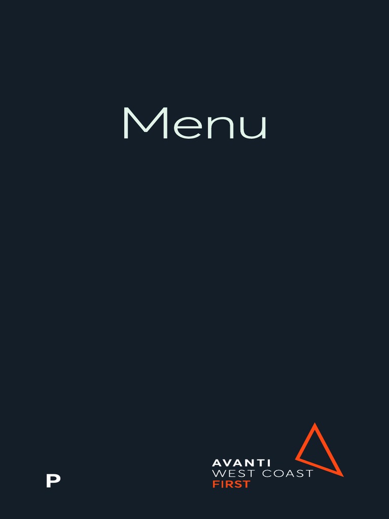 A Detailed Menu Documenting a Variety of Food and Drink Options for ...