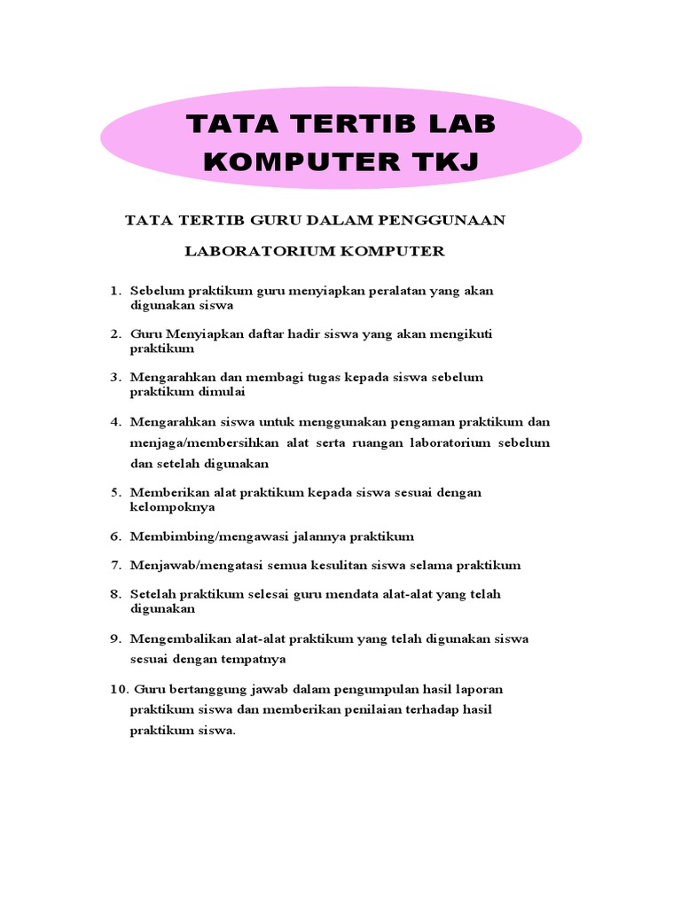 Tata Tertib Lab TKJ | PDF | Komputer