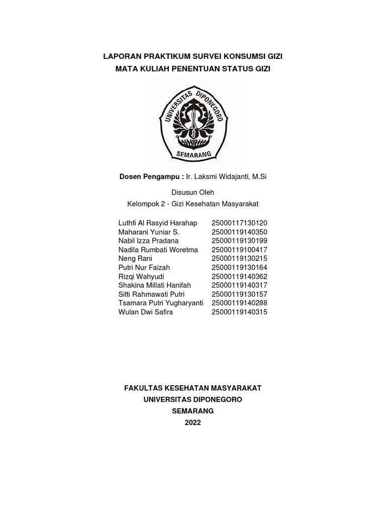 Kelompok 2 - Laporan Akhir Survei Konsumsi Gizi | PDF