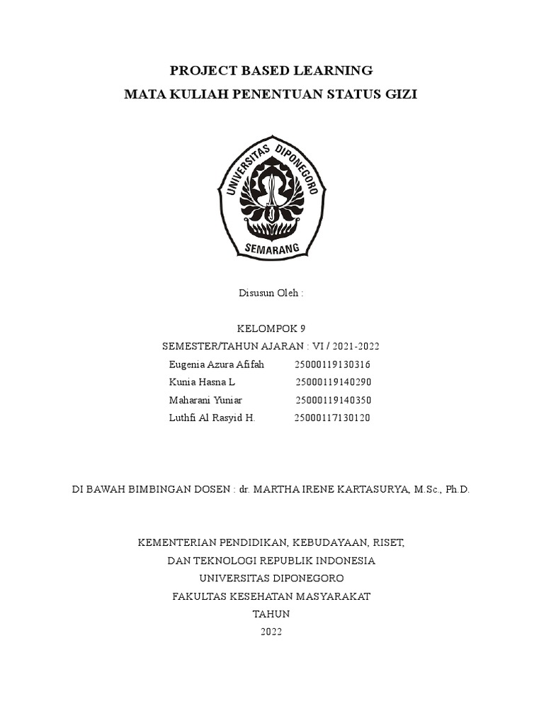 Kelompok 9 - Makalah Project Based Learning Penentuan Status Gizi | PDF