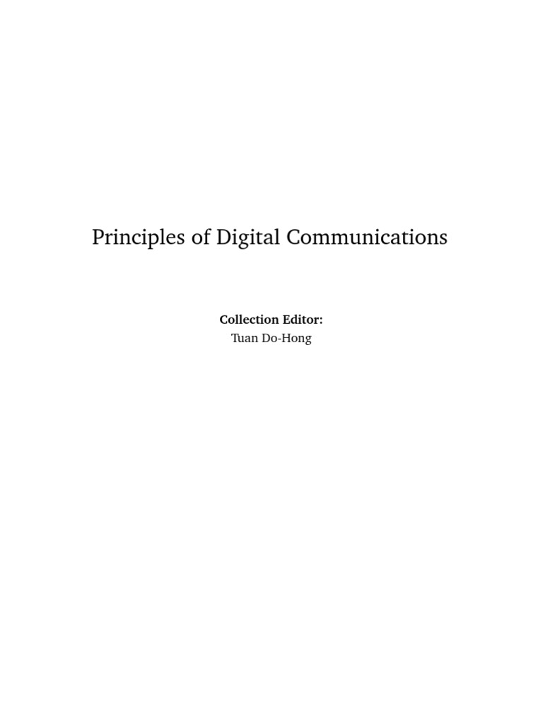 Principles of Digital Communications | PDF | Fourier Transform | Series ...