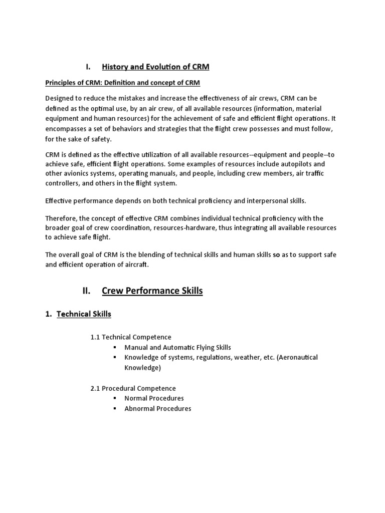 Understanding the Foundations and Skills of Effective Crew Resource ...