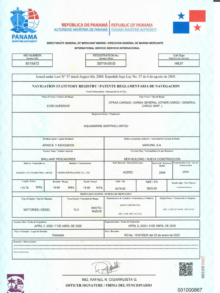 No.01-Ever Superior - Registry Cert | PDF
