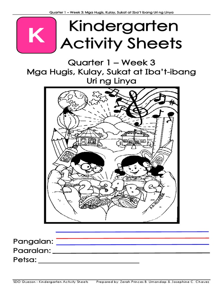 Kindergarten Activity Sheets: Quarter 1 - Week 3 | PDF
