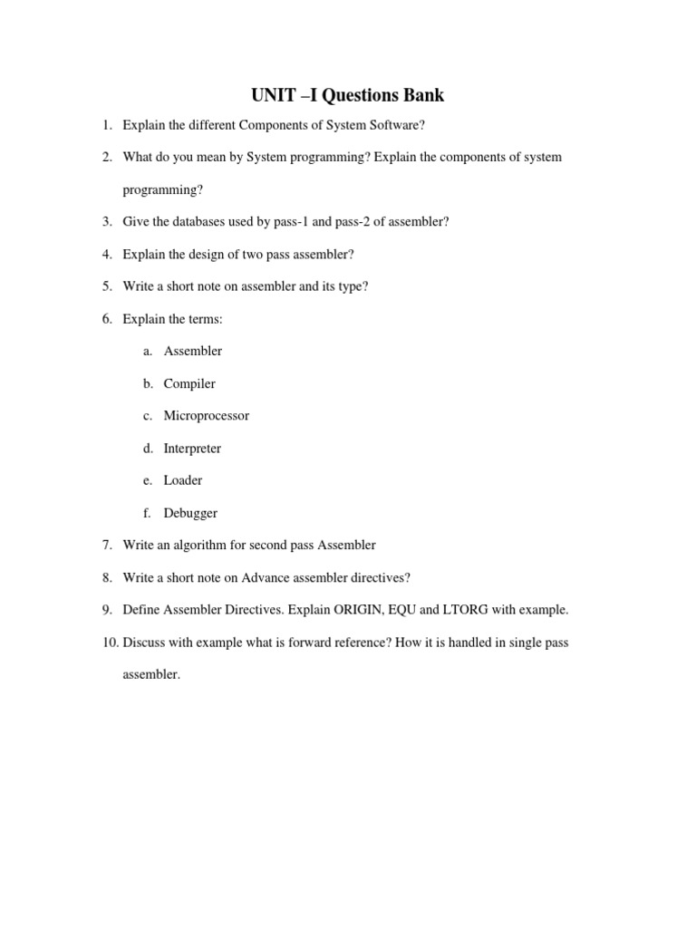 SPOS - Question Bank | PDF