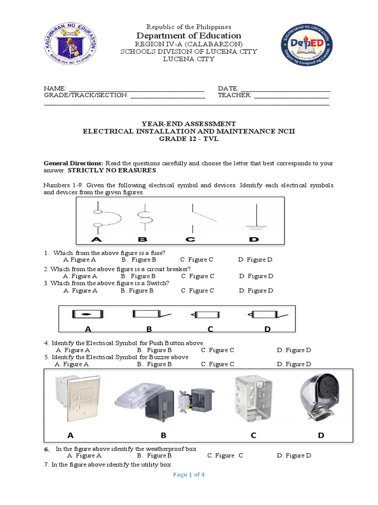 Year-End Assessment - G12 EIM NCII | PDF | Switch | Electrical Conductor