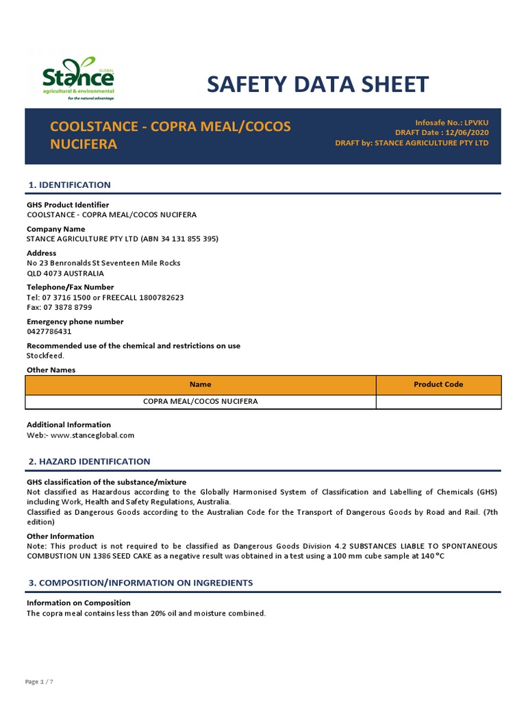 SDS-COOLSTANCE-COPRA-MEALCOCOS-NUCIFERA-v-3.pdf30.06.20 | PDF ...
