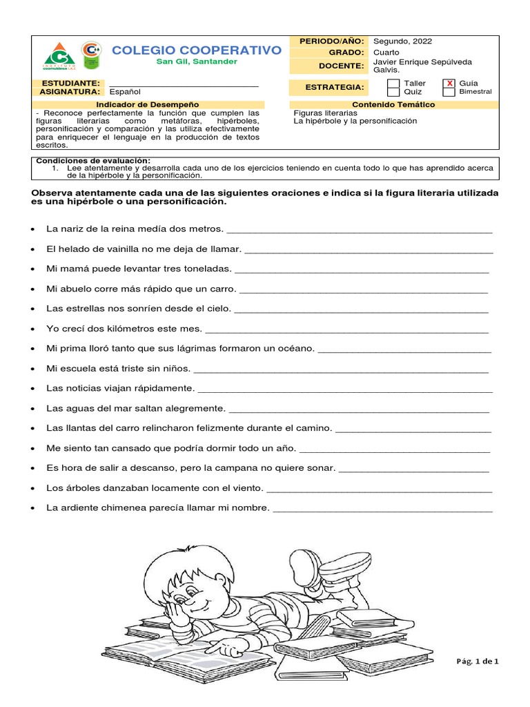 Taller N°2 - Hipérbole y Personificación | PDF