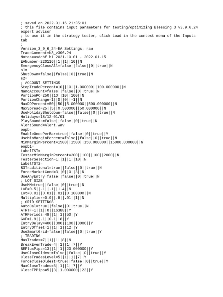 Usdchf h1 220116.set | PDF | Computer Science | Computing