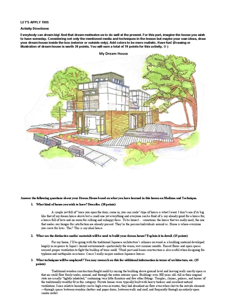 Dream House Drawing Activity Guide | PDF | Building Technology ...