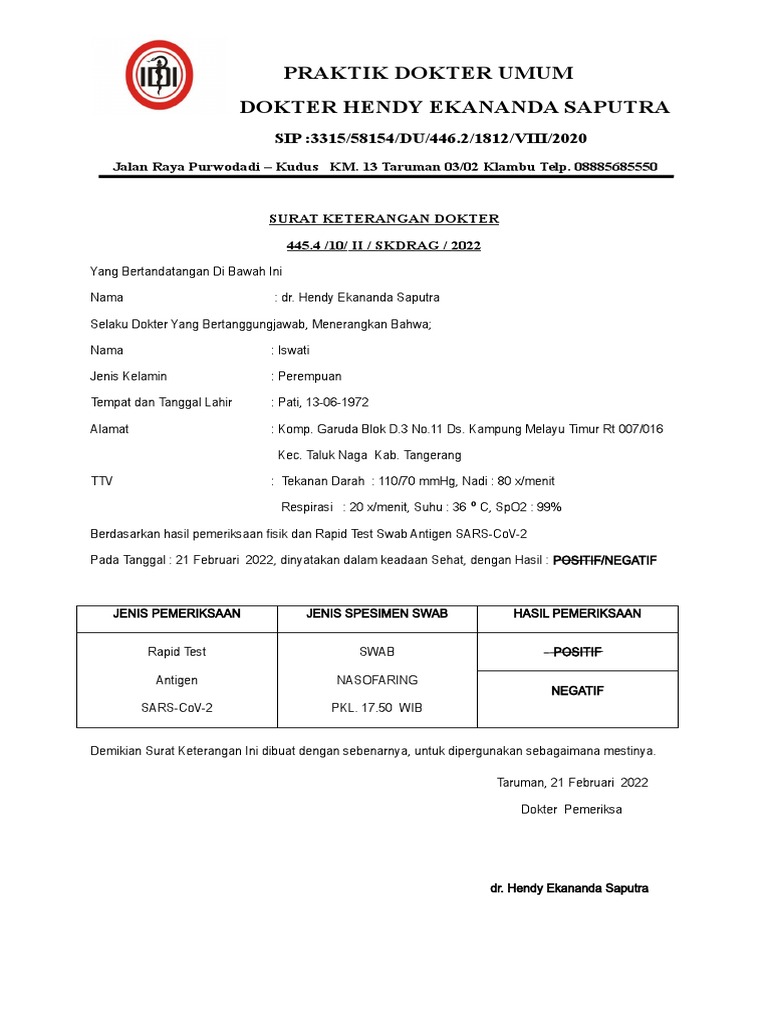 Format Rapid Antigen | PDF
