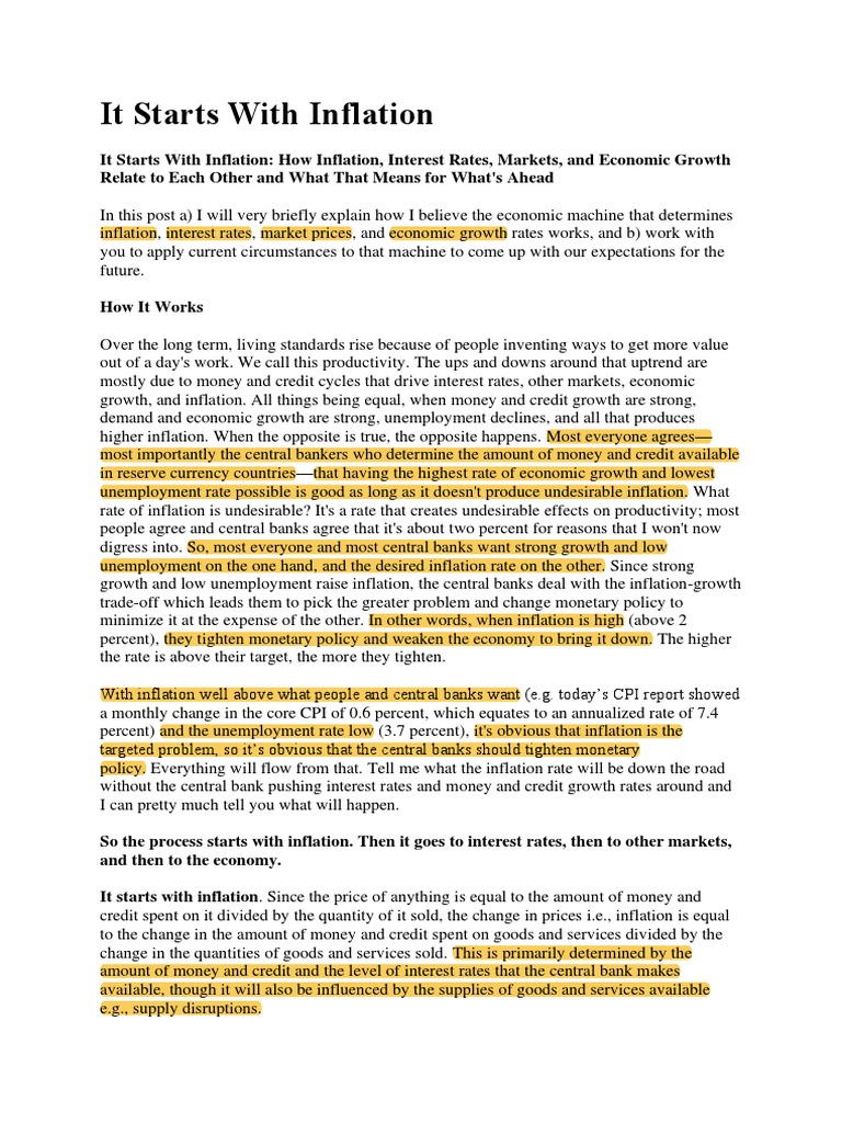 It Starts With Inflation | PDF | Inflation | Interest