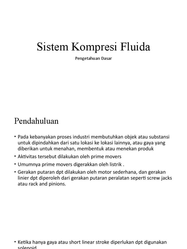 Sistem Kompresi Fluida 1 | PDF | Sains & Matematika