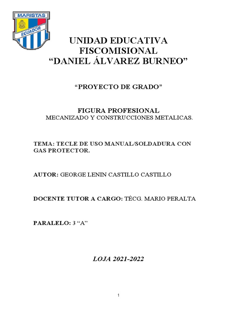 Proyecto de Grado George Castillo 3a | PDF | Soldadura | Construcción
