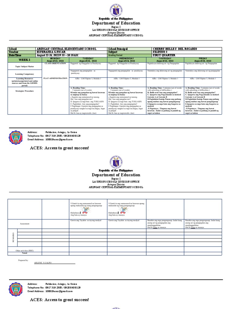 2022 2023 DLL Fil Q1 W3 | PDF