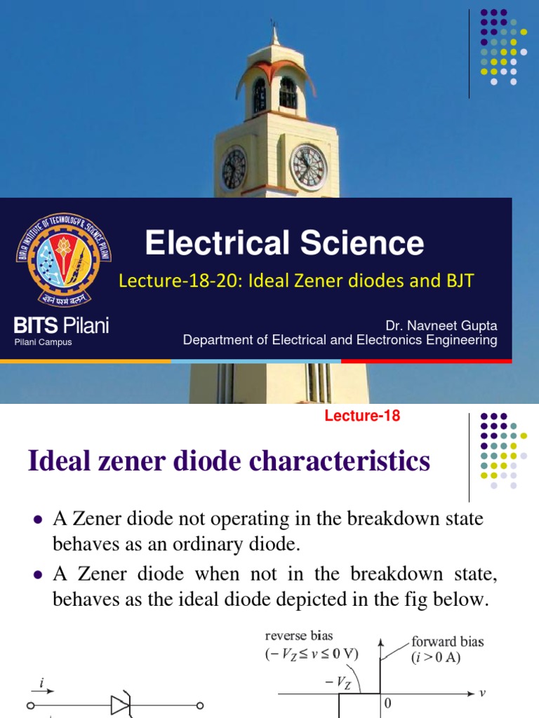 Lecture 18-20 - Ideal Zener Diodes and BJT | PDF | Bipolar Junction ...
