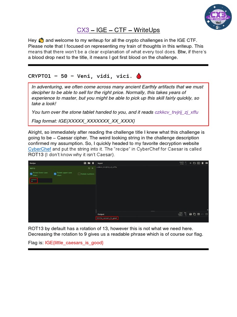 IGE CRYPTO Writeups No Challenge Difficulty | PDF | Encryption | Information Age