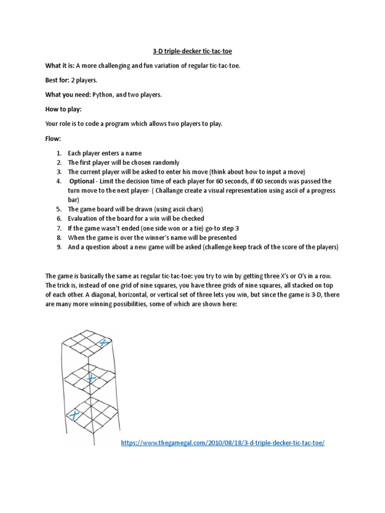 3-D Triple-Decker Tic-Tac-Toe Guide | PDF | Games & Activities