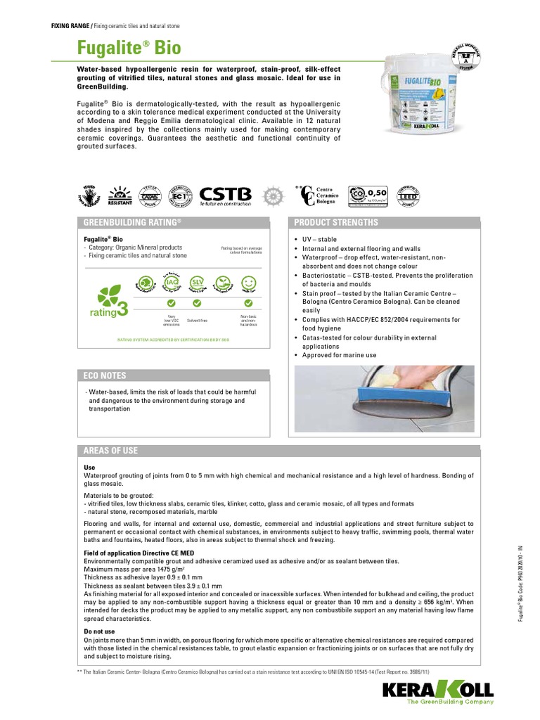 Fugalite Bio IN 2020 | PDF | Adhesive | Tile